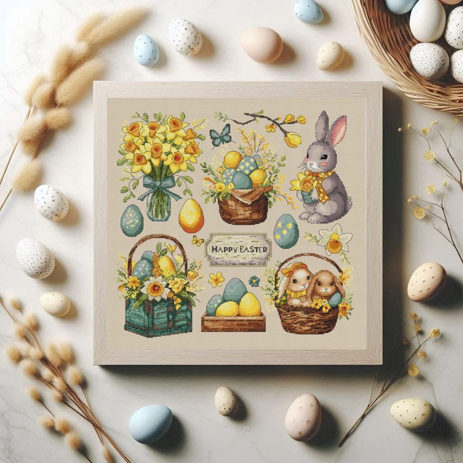 Spring Time Sampler Cross Stitch Pattern. Floral Embroidery. Spring ...