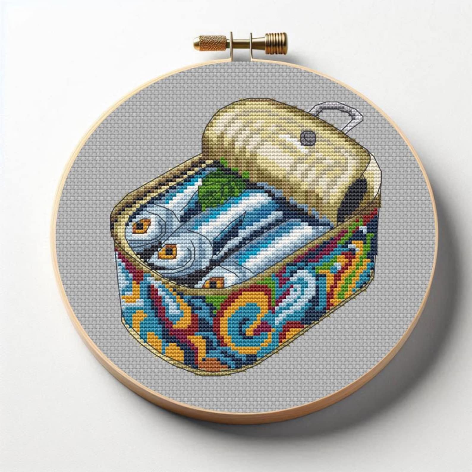 Sardine Can Cross Stitch Pattern: Funny Food Art (PDF) - Etsy