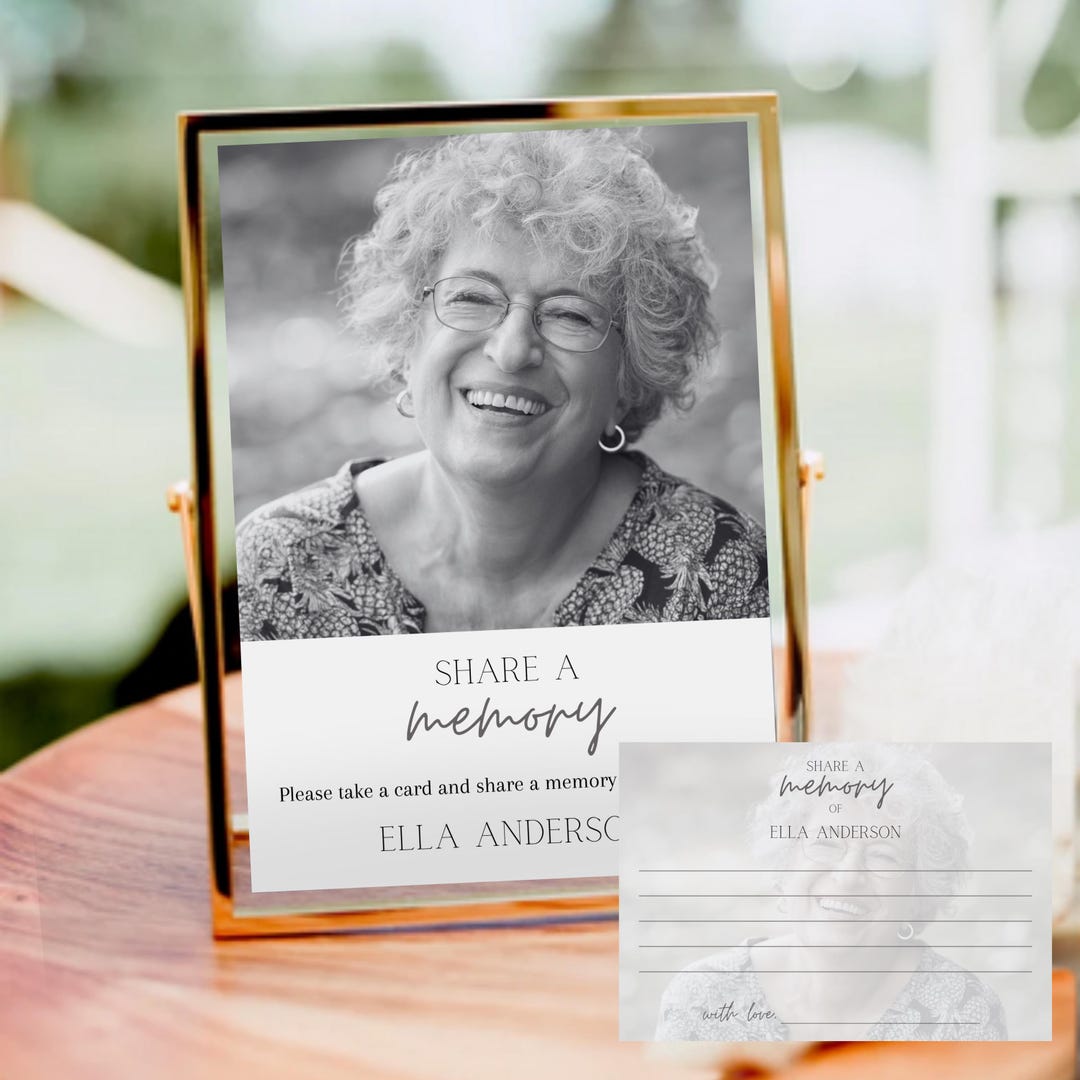 Editable Funeral Share a Memory Sign Template Share a Memory Sign Card ...