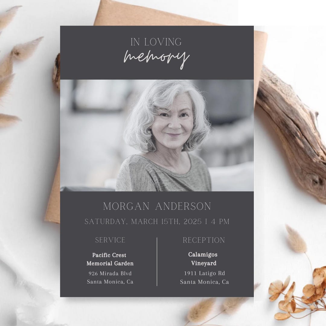 Editable Funeral Invitation Template Invitation Funeral Invitation ...
