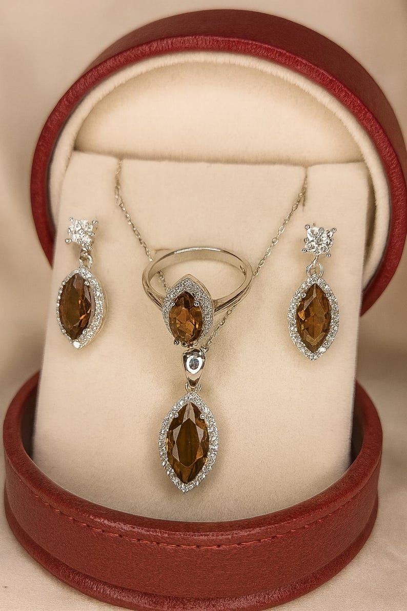 Color Changing Gemstone Jewelry Set | 925 Sterling Silver Necklace ...