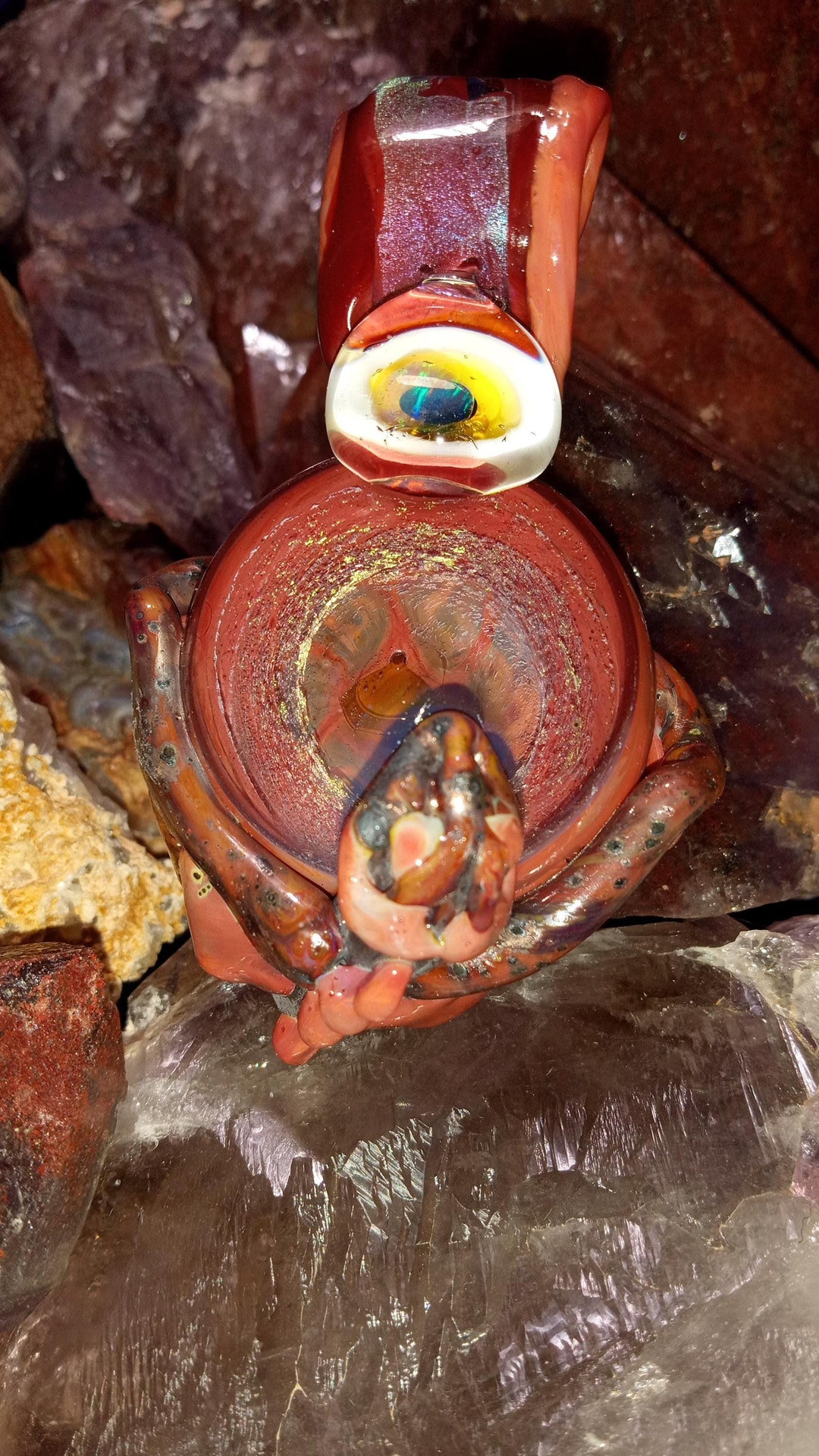 Red Glass Dragon Amulet - Etsy