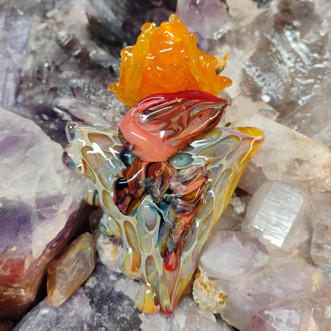 Honeycomb Triangle Pendant With Dragon Insignia - Etsy