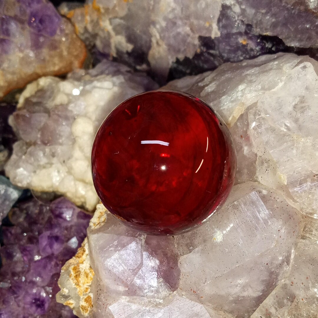 Ruby Red Glass Marble - Etsy