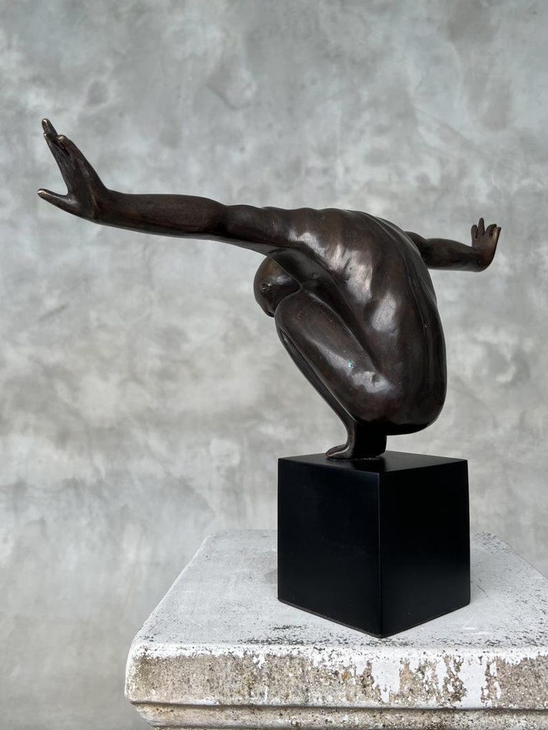 Statue of an Olympic Swimmer - Dark Bronze Finish - Etsy UK