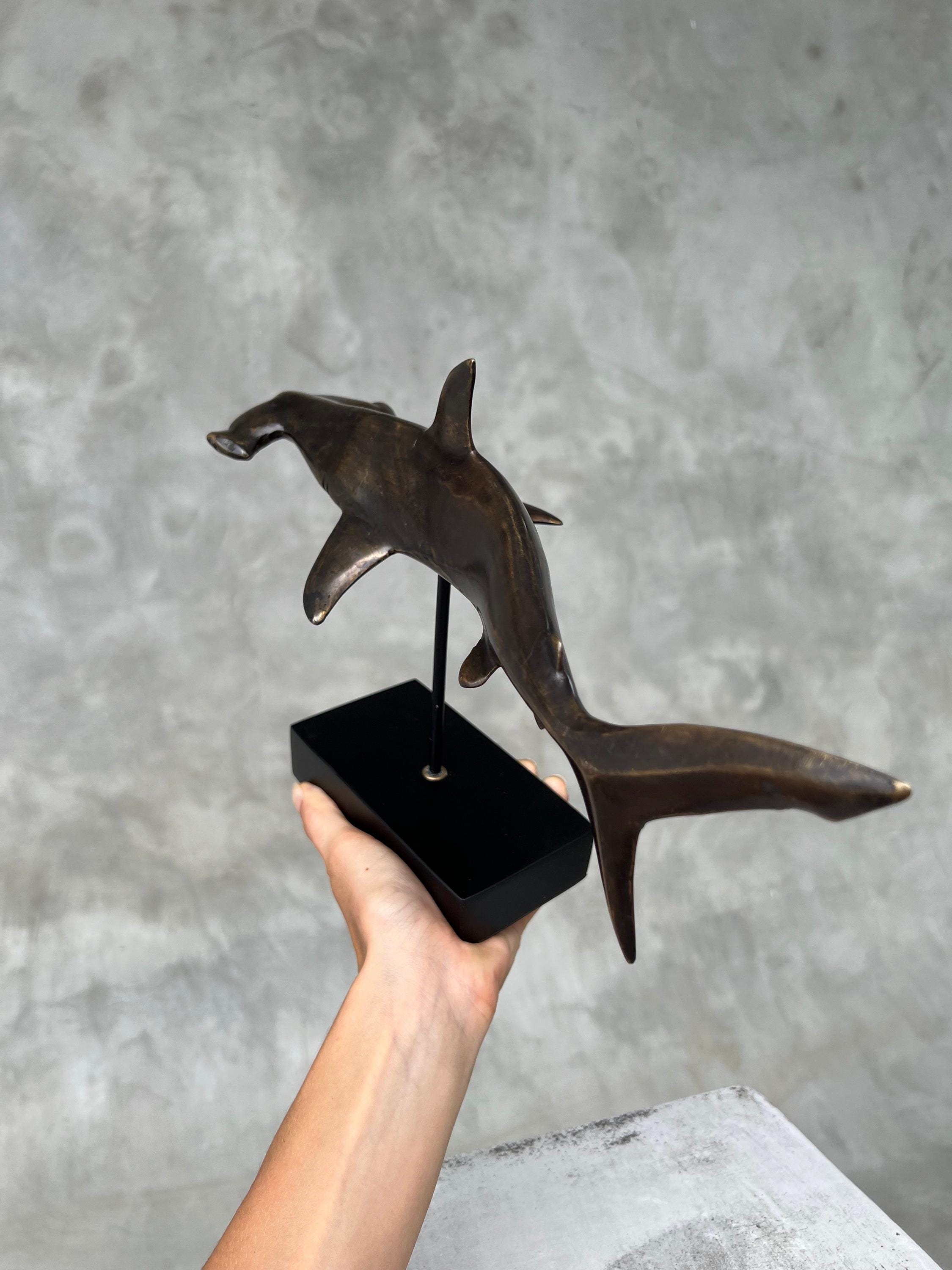Hammerhead Tiger Shark on Stand - Bronze Marine Life Statue - Etsy