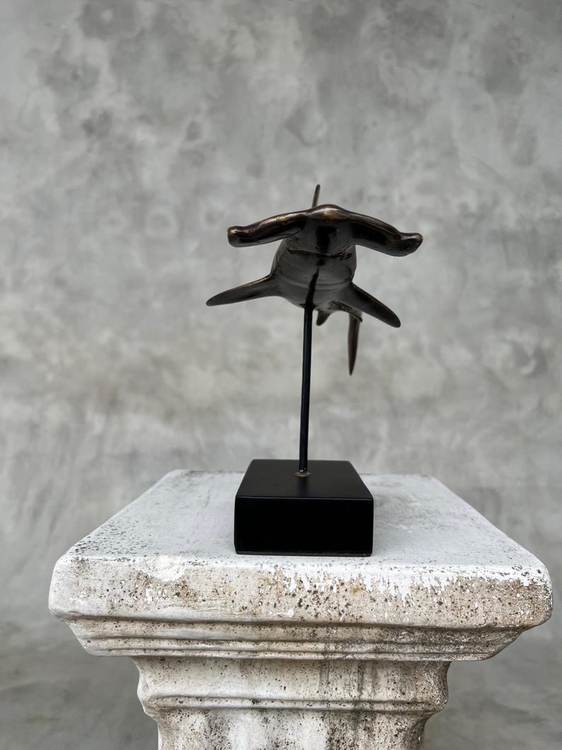 Hammerhead Tiger Shark on Stand - Bronze Marine Life Statue - Etsy