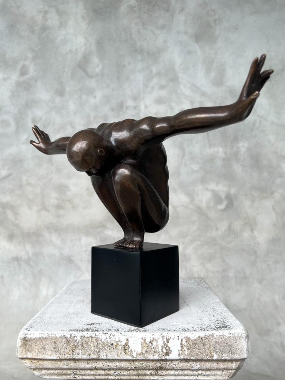 Statue of an Olympic Swimmer - Dark Bronze Finish - Etsy