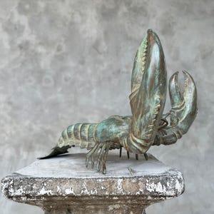 Large Patinated Bronze Lobster - Statement Marine Life Art - Etsy