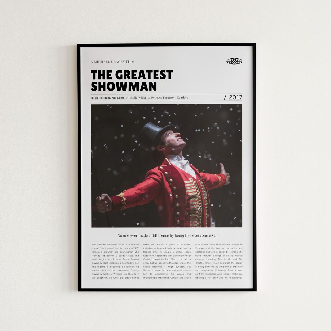 The Greatest Showman, Michael Gracey, Retro Movie Poster, Custom Movie ...