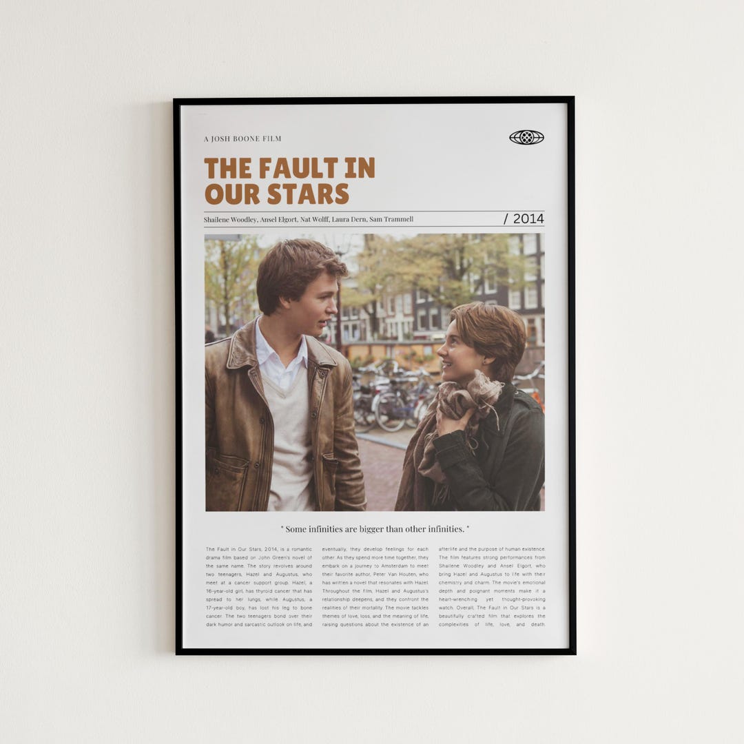 The Fault in Our Stars, Josh Boone, Retro Movie Poster, Custom Movie ...