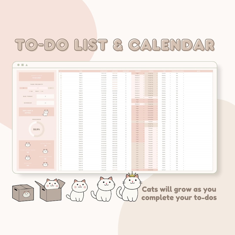 Cute Habit Tracker Excel - Etsy