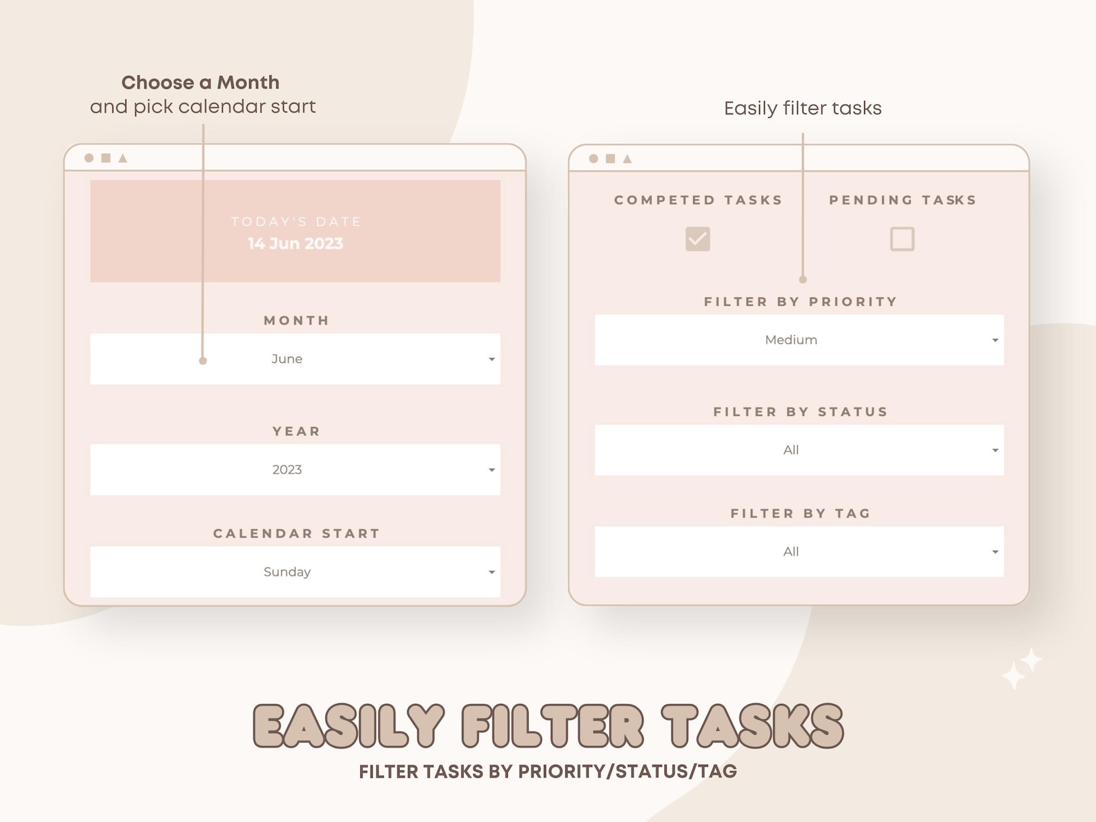 To-do List and Calendar Planner Brown Version Cat Icon Google Sheets ...