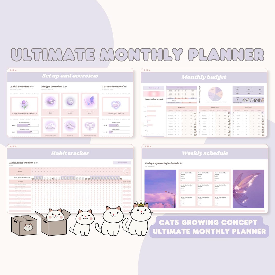 Ultimate Monthly Planner Spreadsheet Financial Template for Google ...