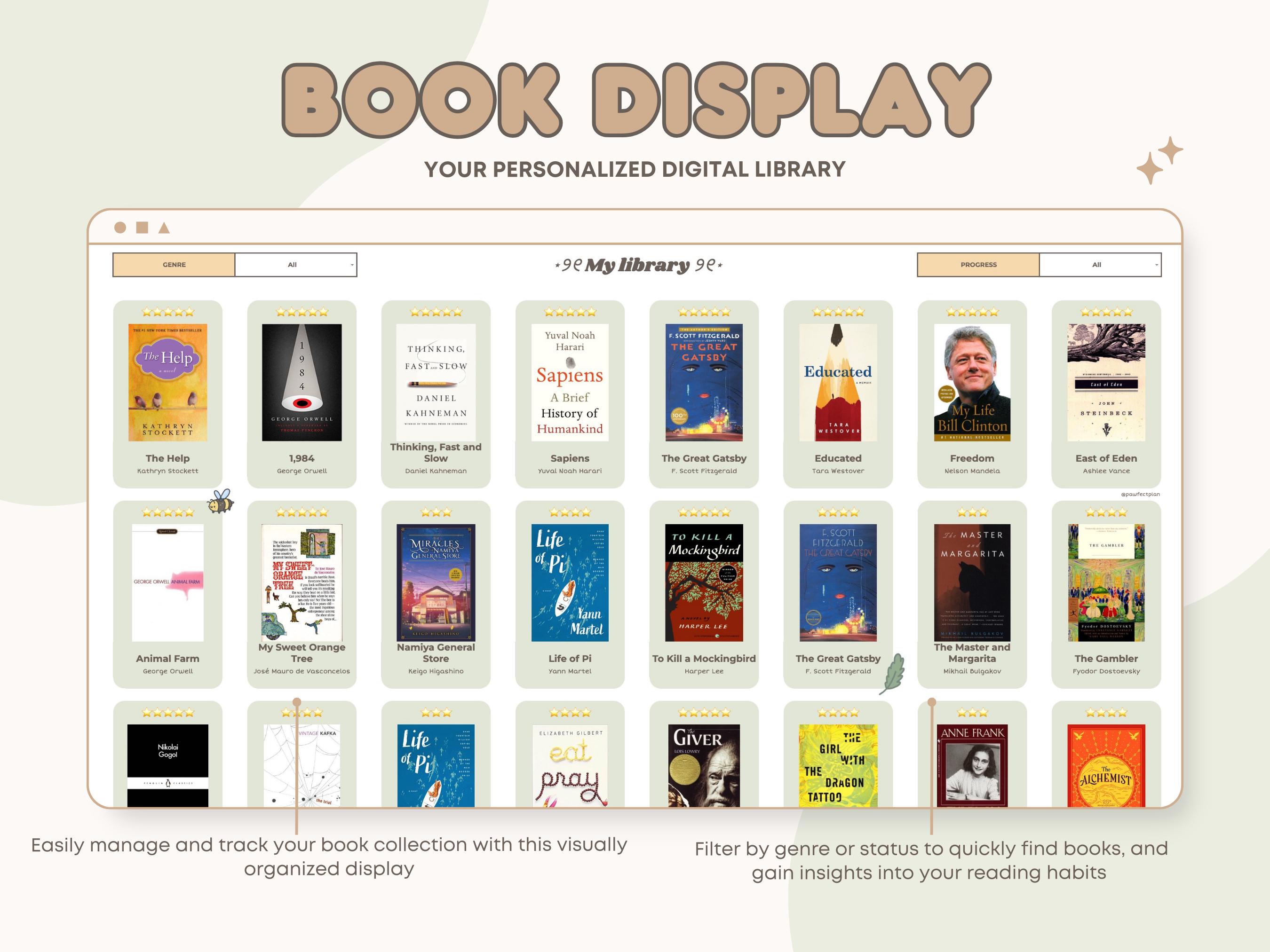 Book Tracker Rabbit Version Green Reading Planner Book List Organizer ...