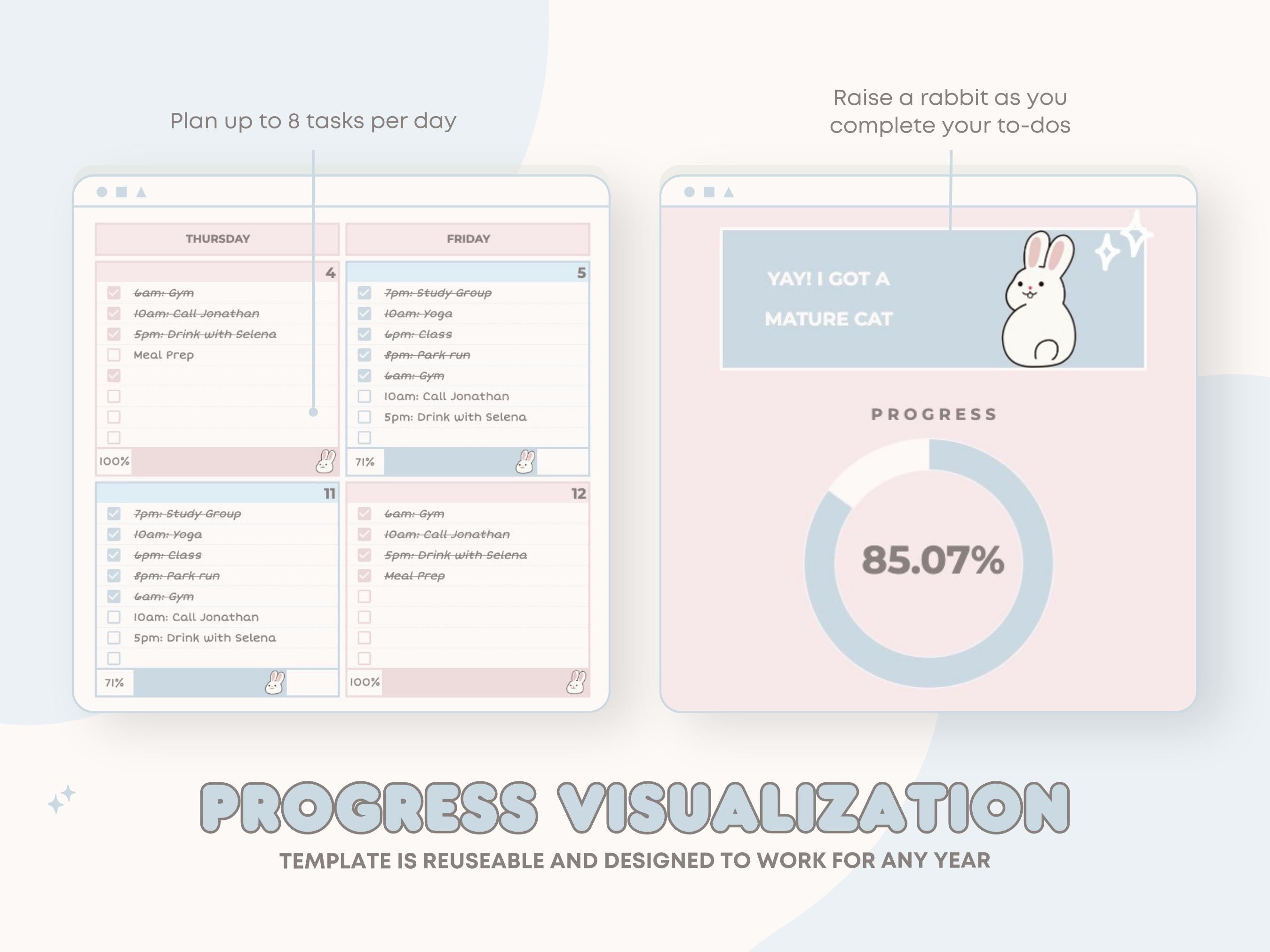 Monthly Planner 2024 Digital Calendar Google Sheets Cute Pastel ...