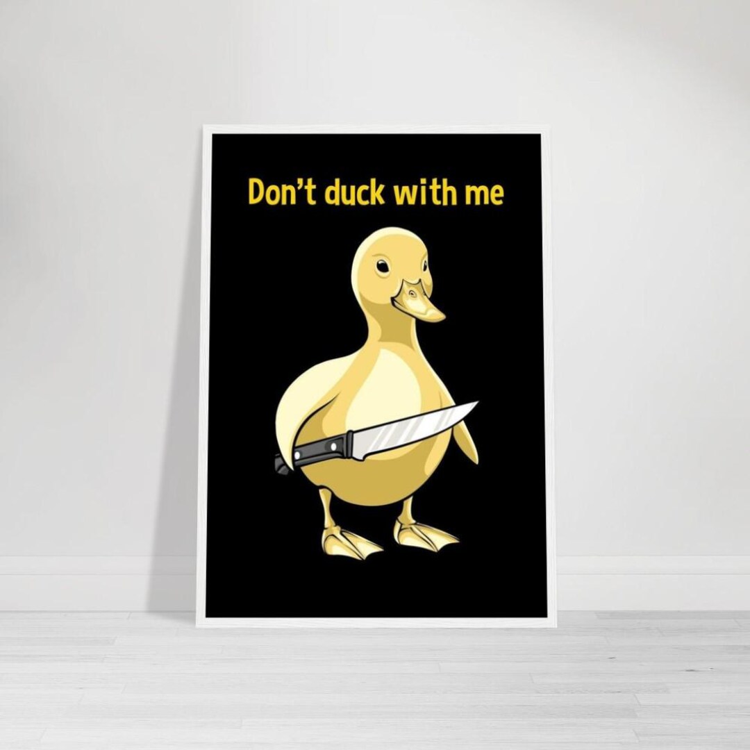 Funny Duck Wall Art, Silly Duck Wall Art, Home Decor, Funny Art, Wall ...