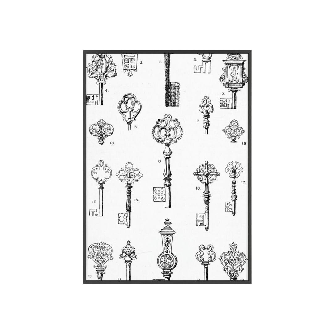 Skeleton Keys Wall Art, Vintage Printable Art, Digital Download ...