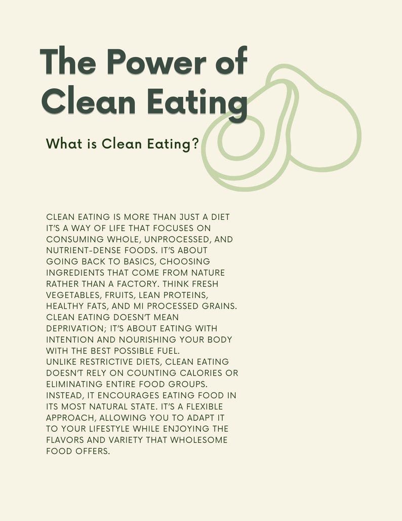 Clean Eating Guide With Grocery List | Meal Planning PDF | Healthy ...
