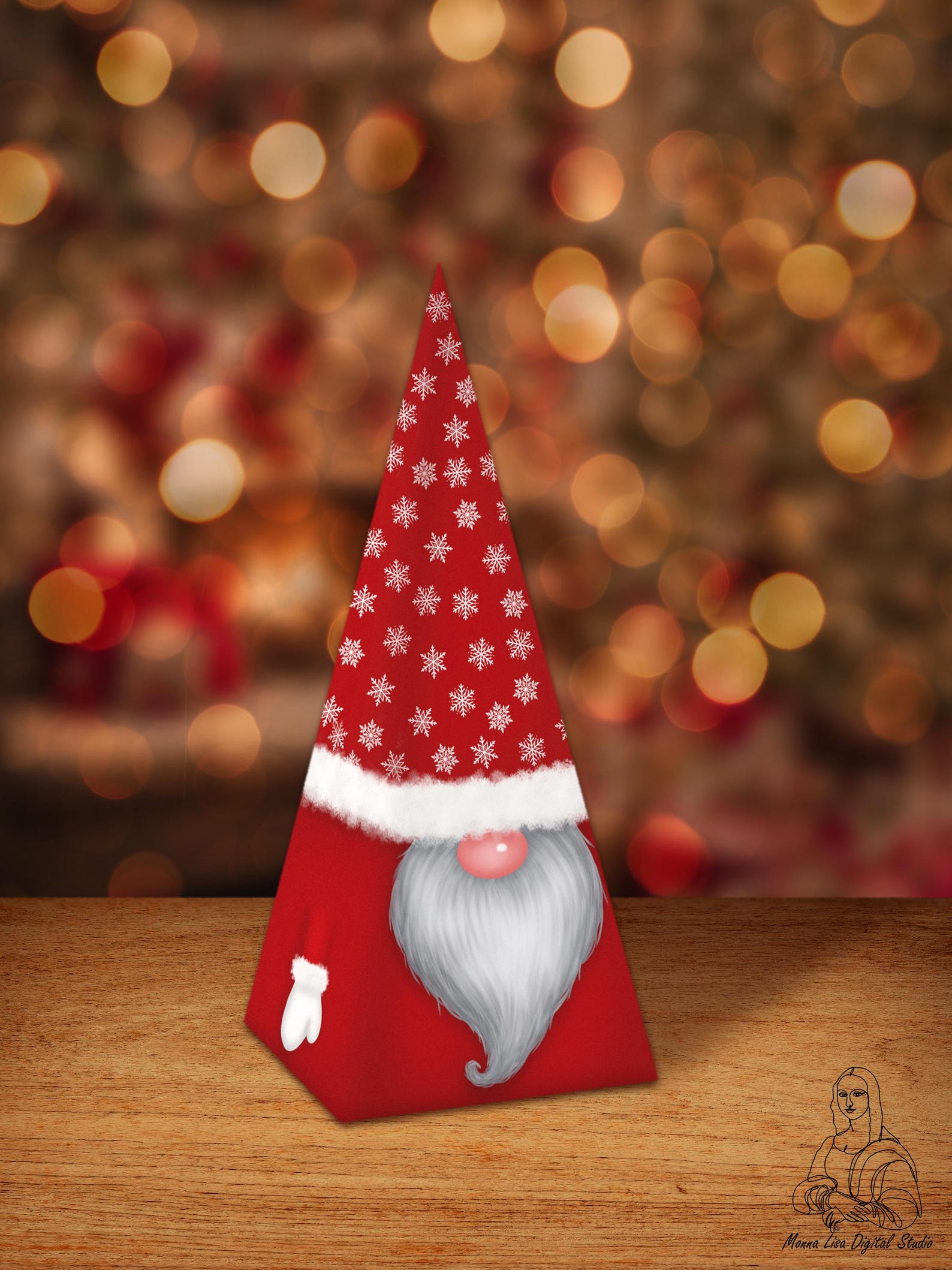 Printable Christmas Gnome Box, Gift Box, Digital Printable Template ...