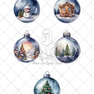 10 Christmas Baubles Clipart, Digital Watercolor, Digital Download ...