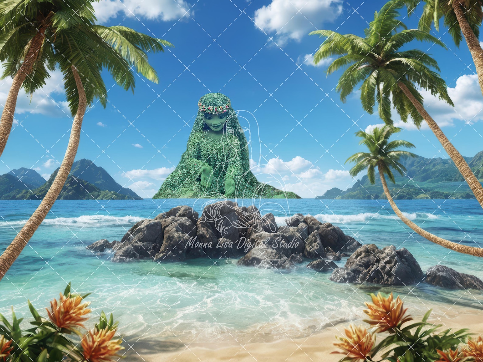 Moana Te Fiti Digital Backdrop: Polynesian Island, Seashore, Te Fiti ...