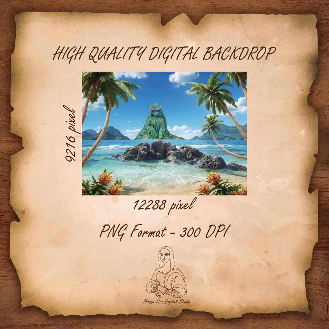 Moana Te Fiti Digital Backdrop: Polynesian Island, Seashore, Te Fiti ...