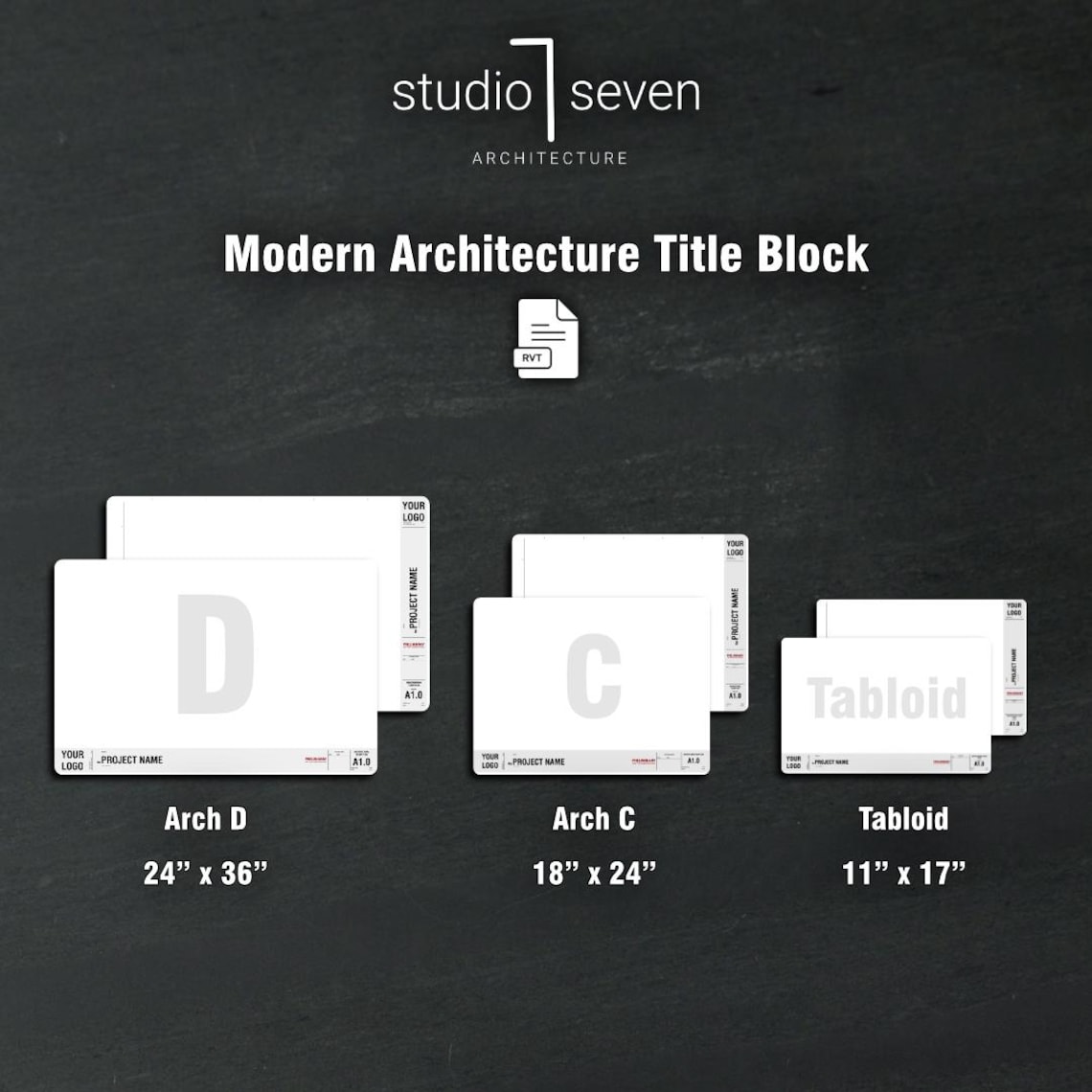 Modern Revit 2022 Title Block Template – Arch D • C • Tabloid ...