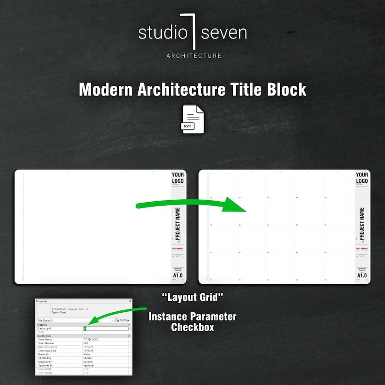 Modern Revit 2022 Title Block Template – Arch D • C • Tabloid ...