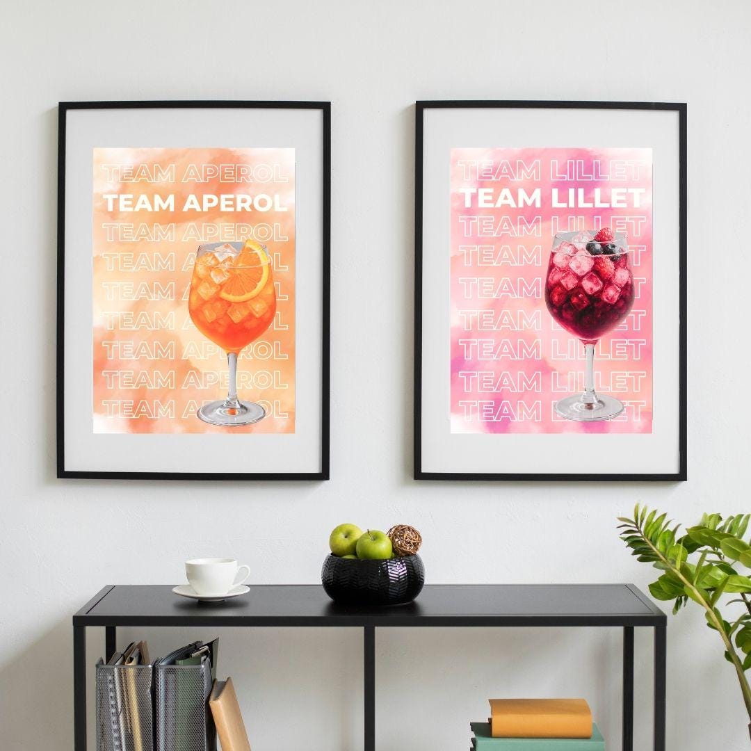 Digital Wall Art "team Aperol & Team Lillet" - 2 Design Variants in One ...