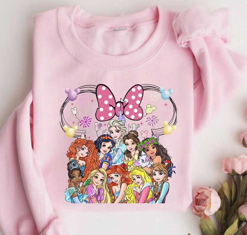 Disney Princess Squad DTF Transfer, Ready to Press Cute Minnie Bow ...
