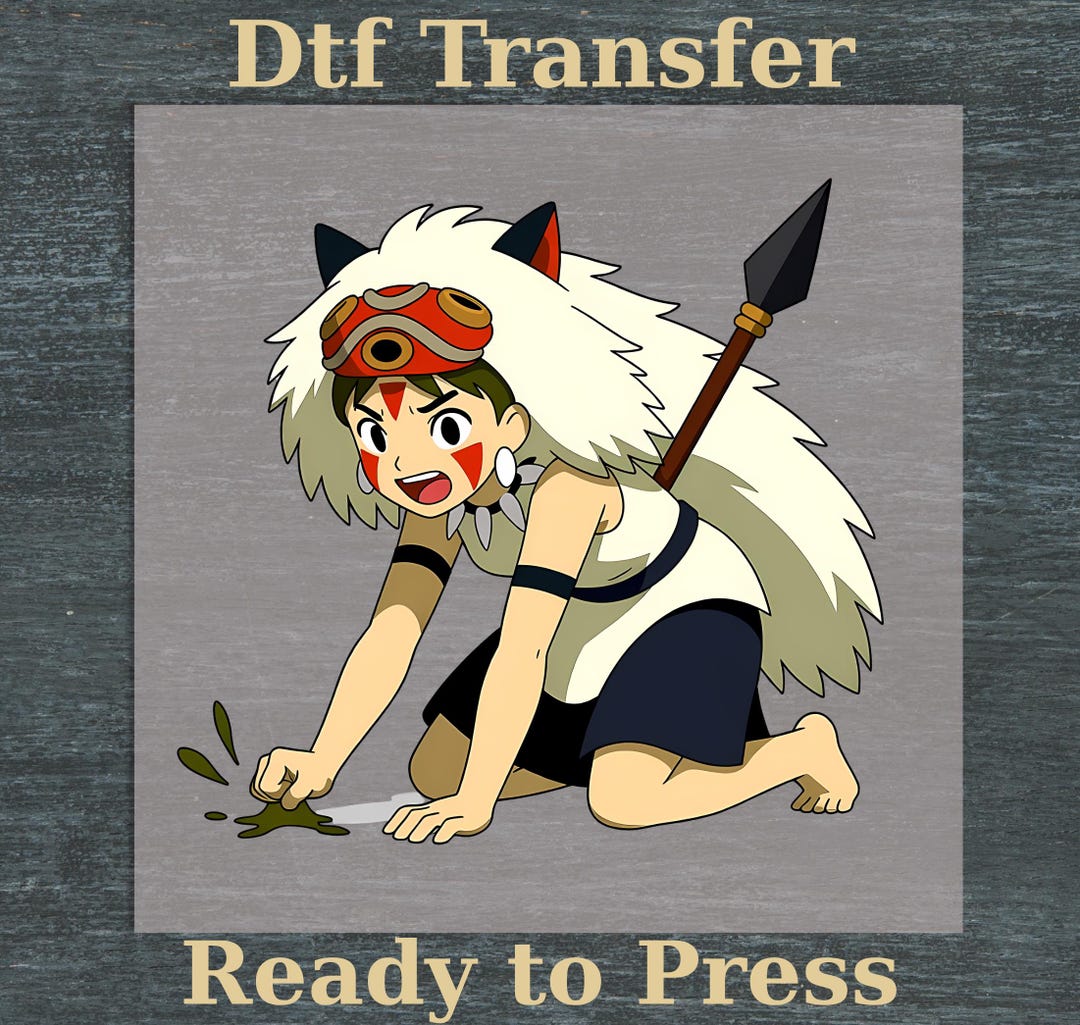 Cute Anime Character Art DTF Transfer, Chibi Wolf Girl Decal Ready to ...