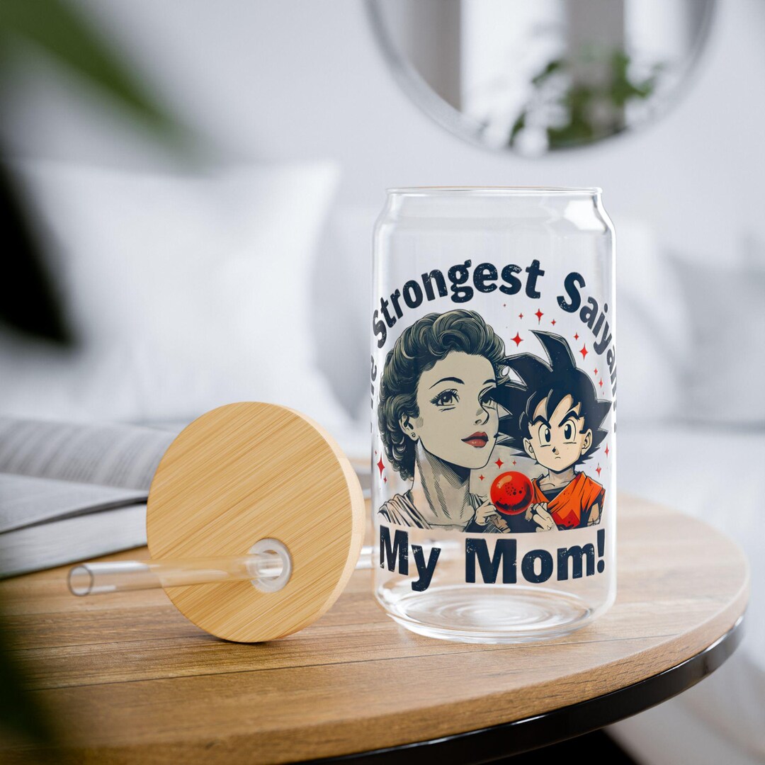 Goku & Gine Sipper Glass, Dragon Ball Z Vintage Cup, Saiyan Mom Gift ...