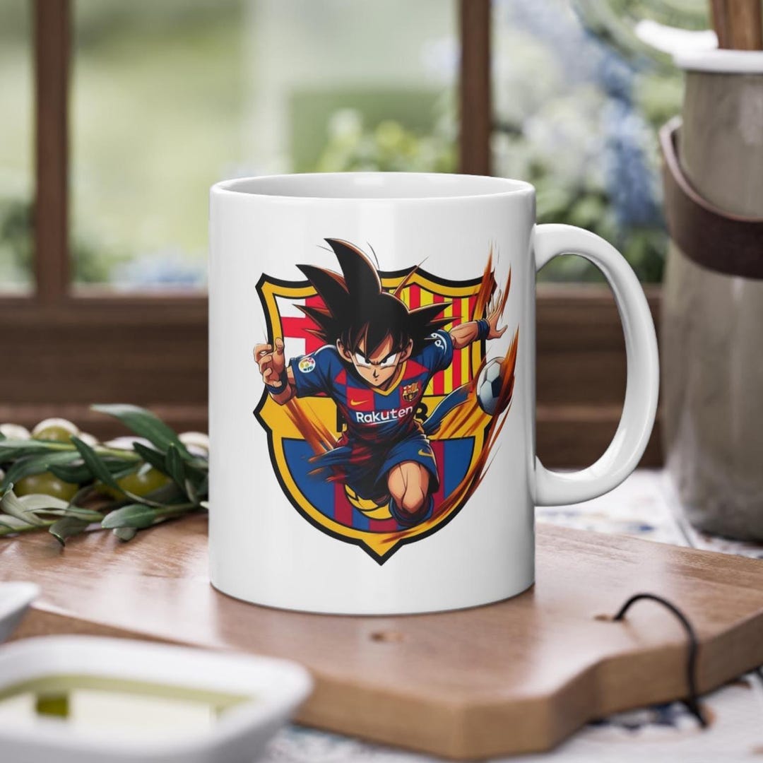 FC Barcelona Goku Mug, Dragon Ball Z Coffee Cup, Football and Anime ...