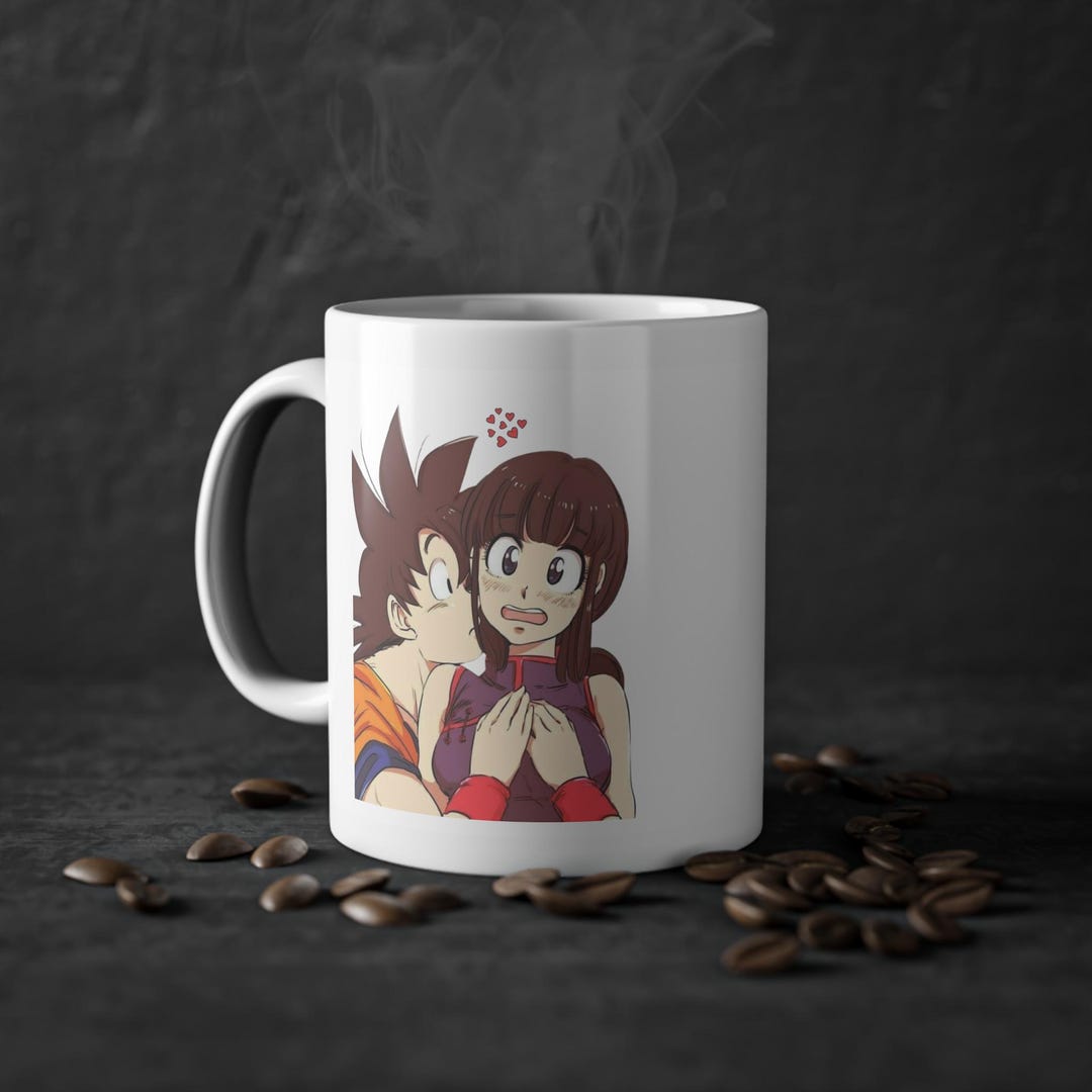 Goku & Chi-chi Kiss Mug, Cute Dragon Ball Z Couple Gift, Anime Love ...