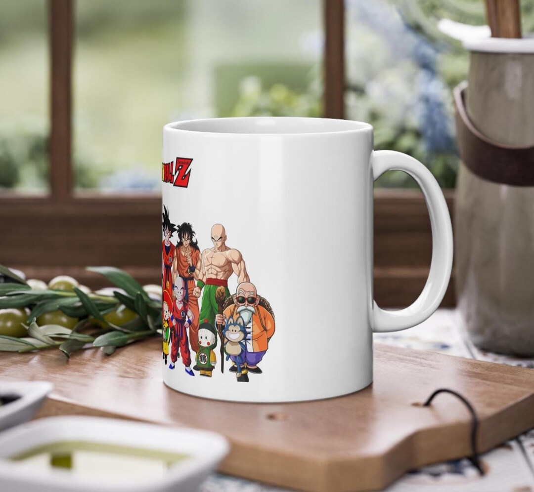 Dragon Ball Z Ceramic Mug, Saiyan Heroes Coffee Cup, Iconic DBZ Logo ...