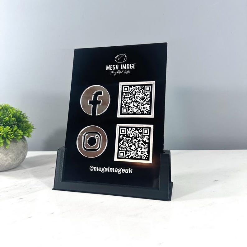 Social Media Sign | Business QR Code Sign | Personalised Business ...