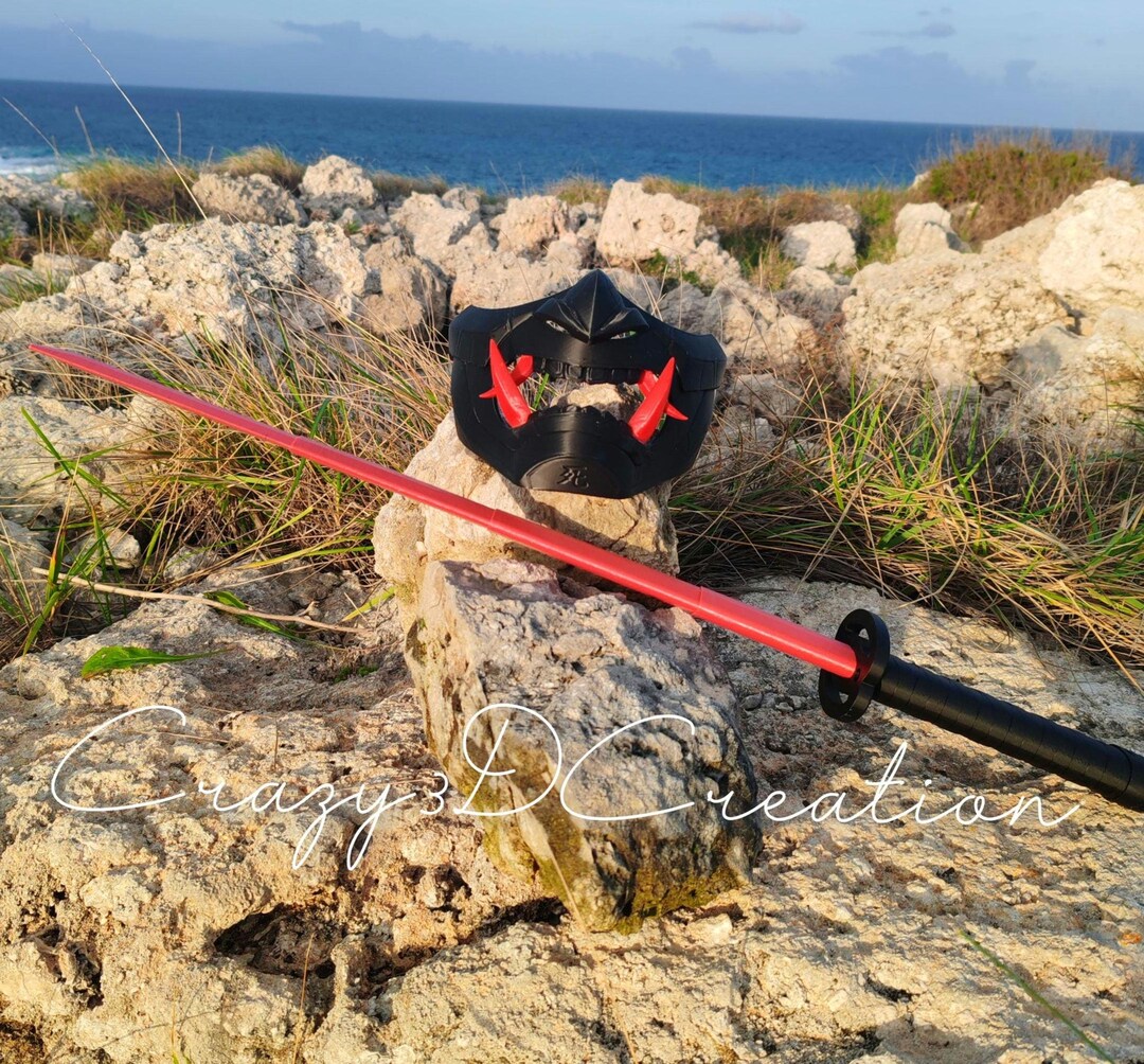 Oni Mask + Extendable Katana Set | 3D Print – Perfect for Cosplay and ...