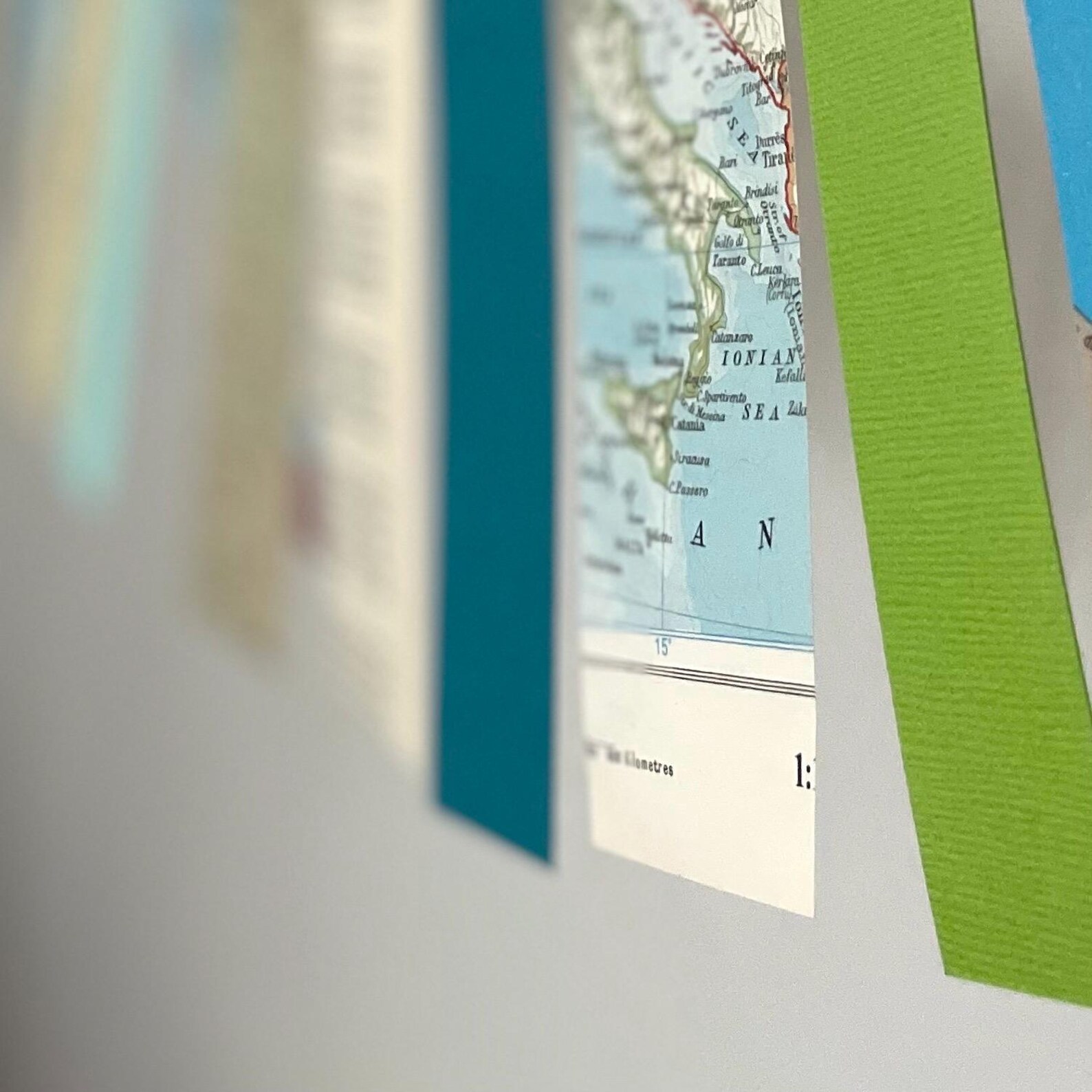 Blue Green Bunting, Paper Maps, Travel Themed - Etsy