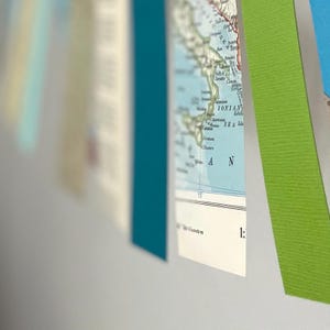 Blue Green Bunting, Paper Maps, Travel Themed - Etsy