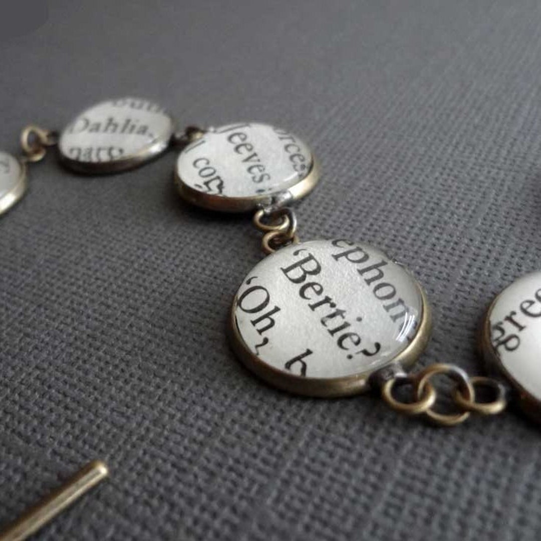 Book Jewellery, Jeeves and Wooster Bracelet, Librarian Gift - Etsy