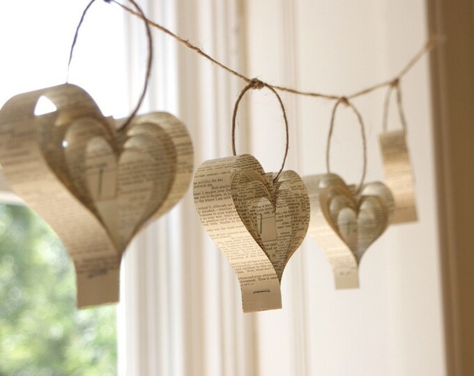 Shakespearean Paper Garland of Hearts - Etsy