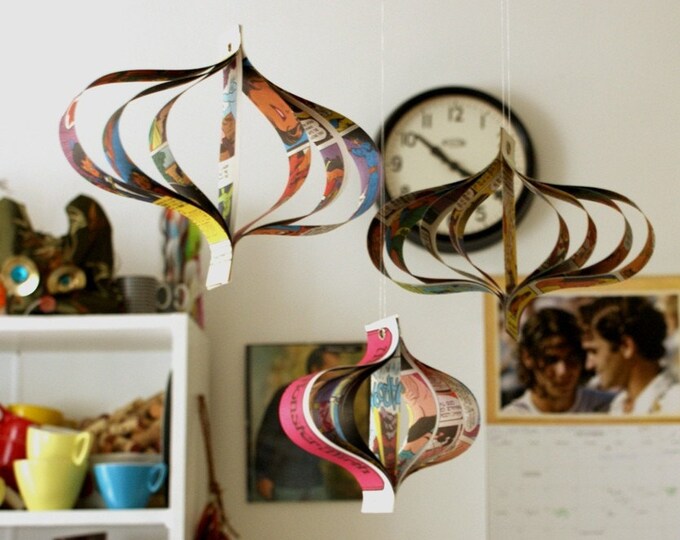 Hanging Paper Comic Book Decorations Set of Three - Etsy
