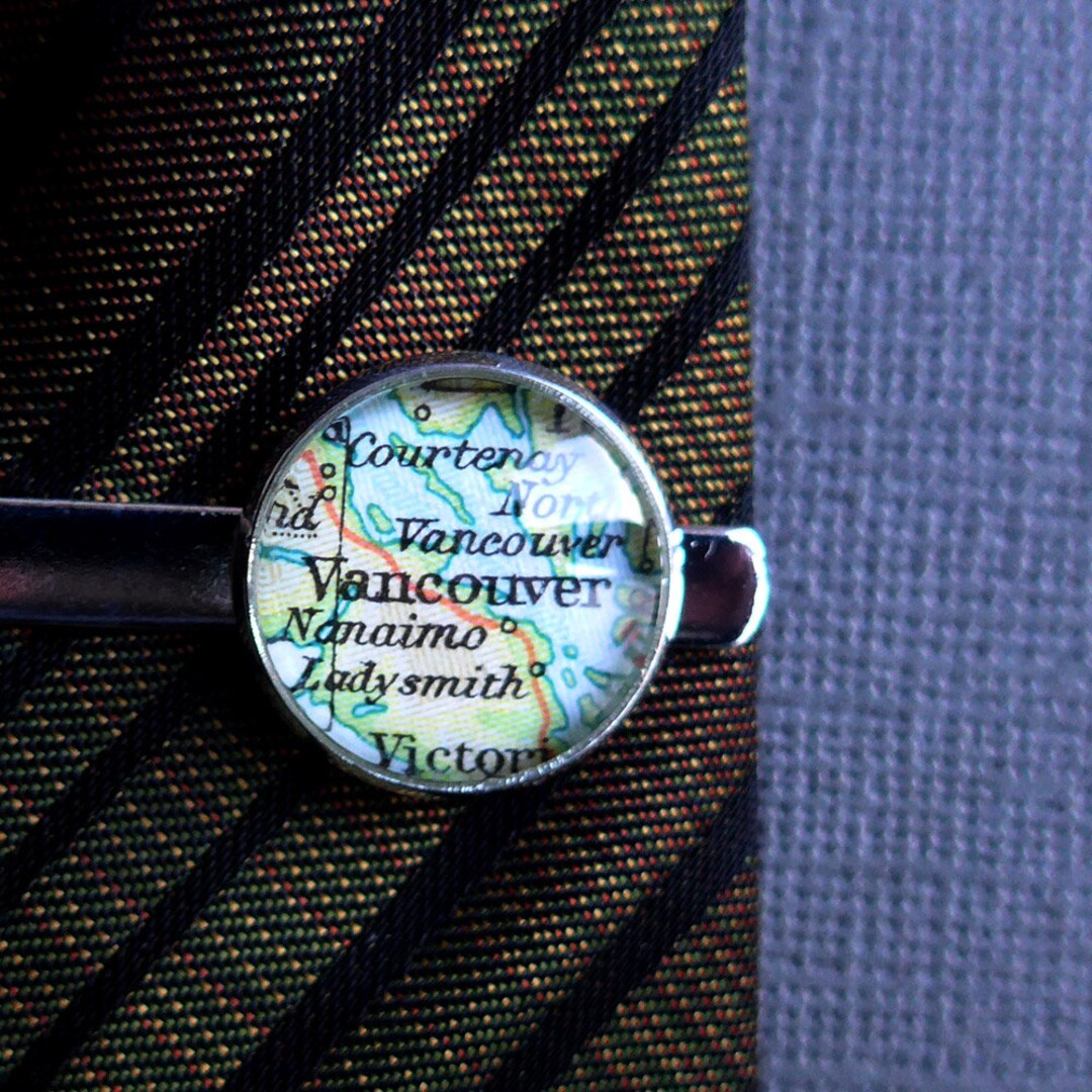 Personalized Map Tie Clip, Silver or Bronze, Custom Location Gift - Etsy