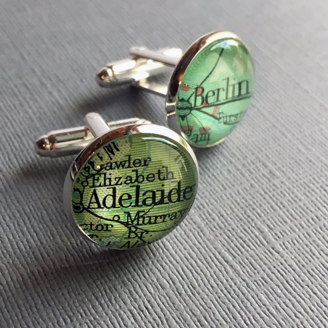 Personalized Map Cufflinks, Vintage Paper, World Travel Gift - Etsy