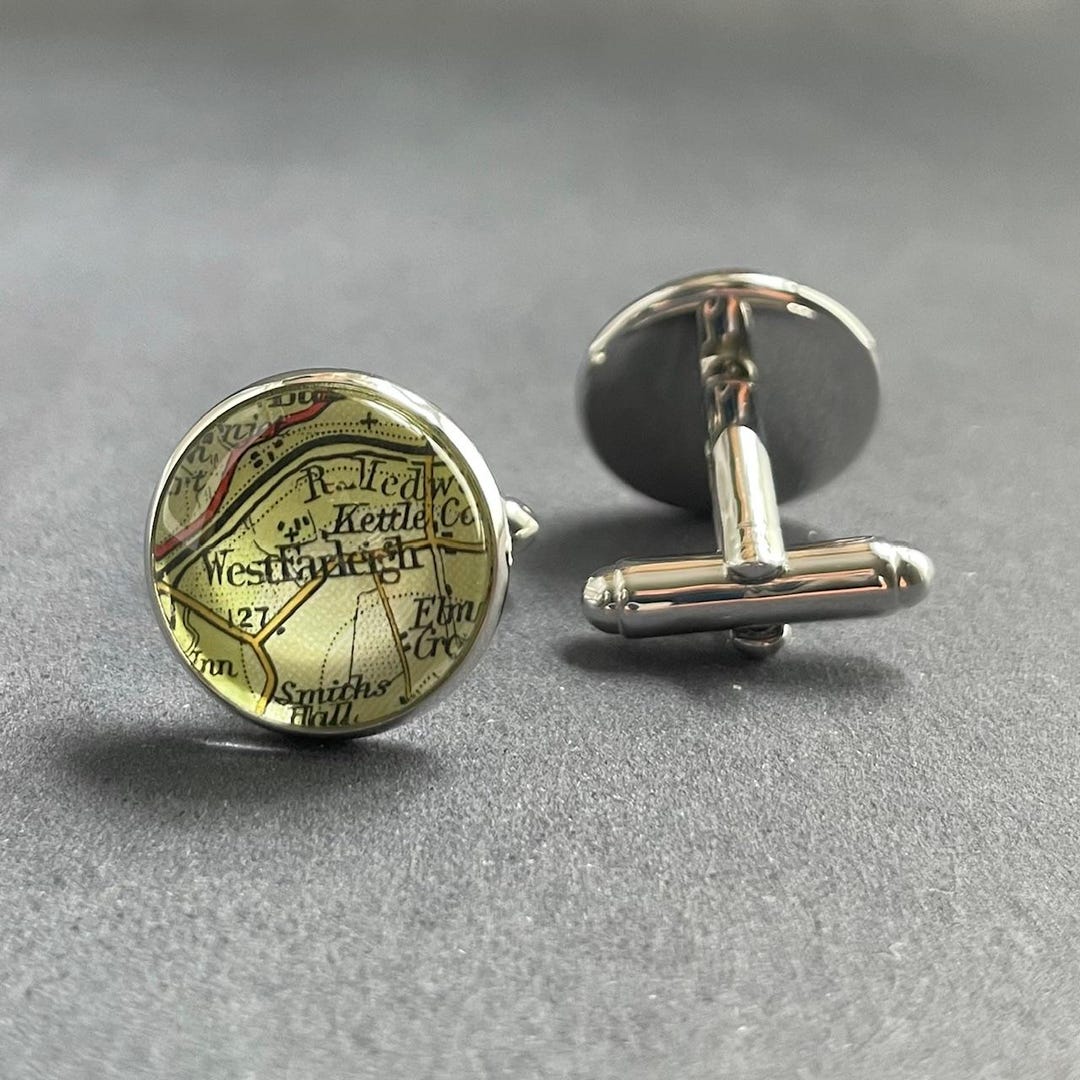 Customised Mens Cufflinks With Geographical Locations - Etsy