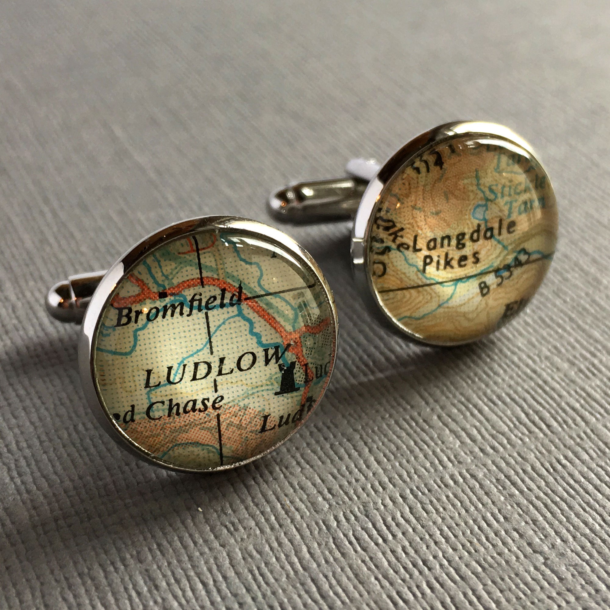 Customizable Cufflinks Map and Travel Themed Men's Gift | Etsy