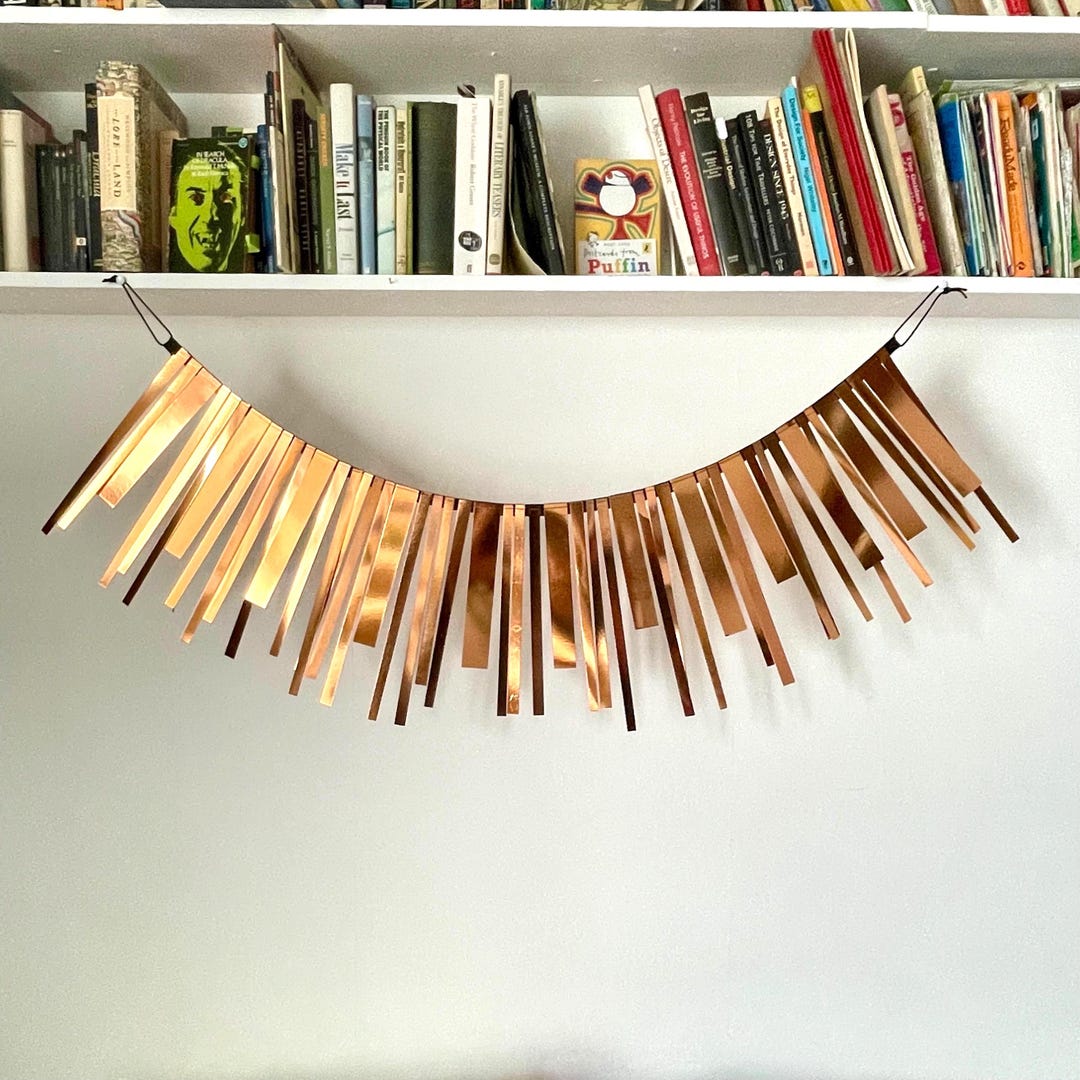 Fringed Copper Paper Garland, Shiny Shimmery Wall Decoration or ...