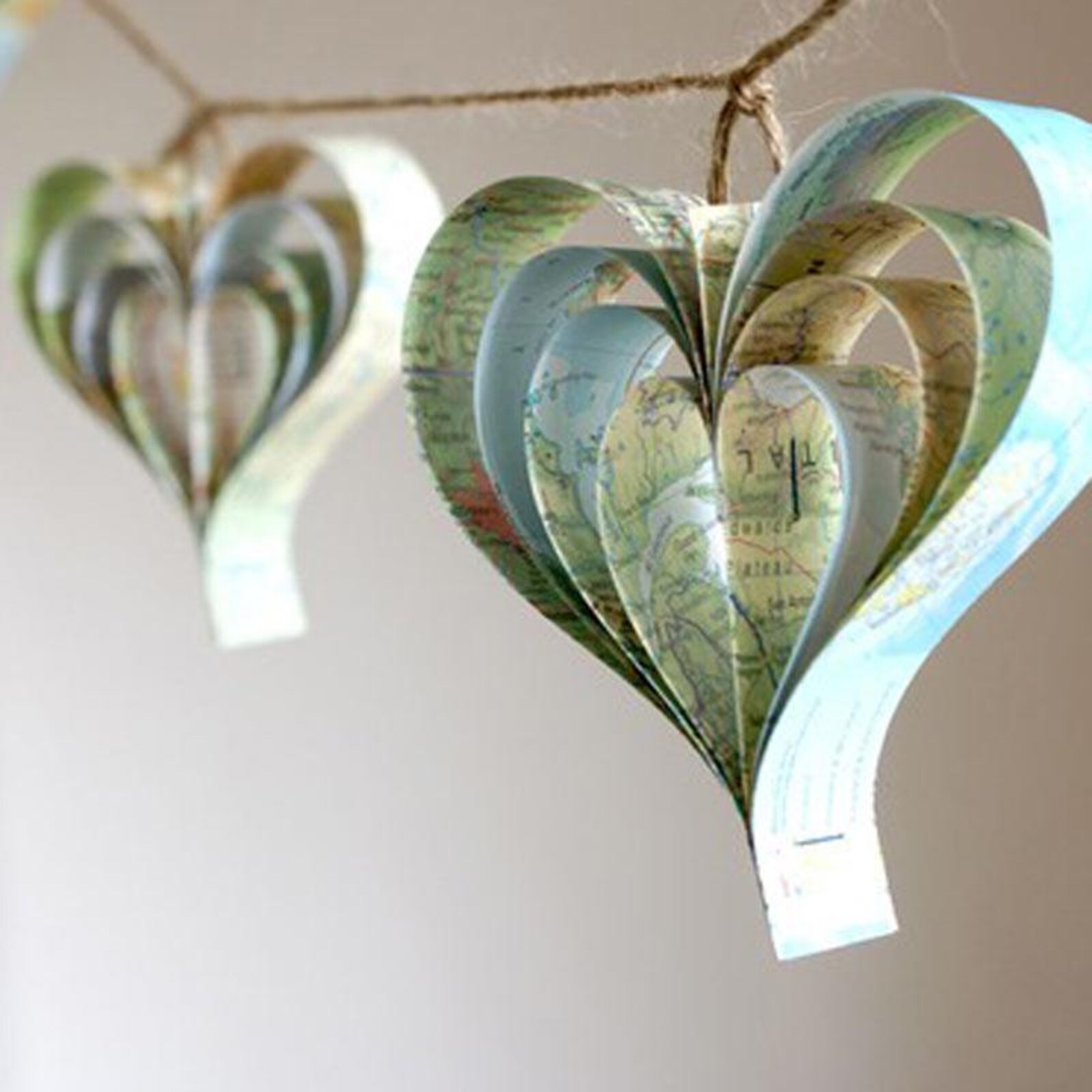 Multicoloured Garland, Maps, Geographical, Geometric Hearts, Unique ...