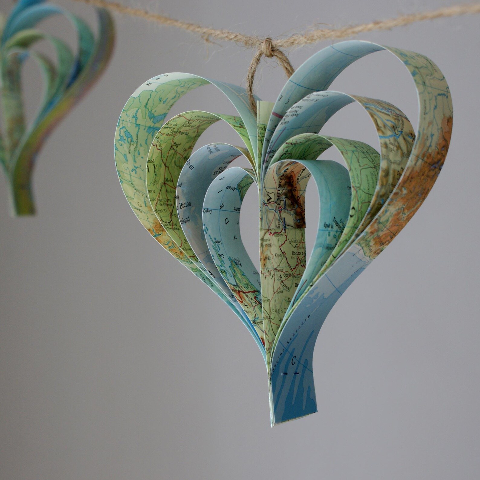 Multicoloured Garland, Maps, Geographical, Geometric Hearts, Unique ...